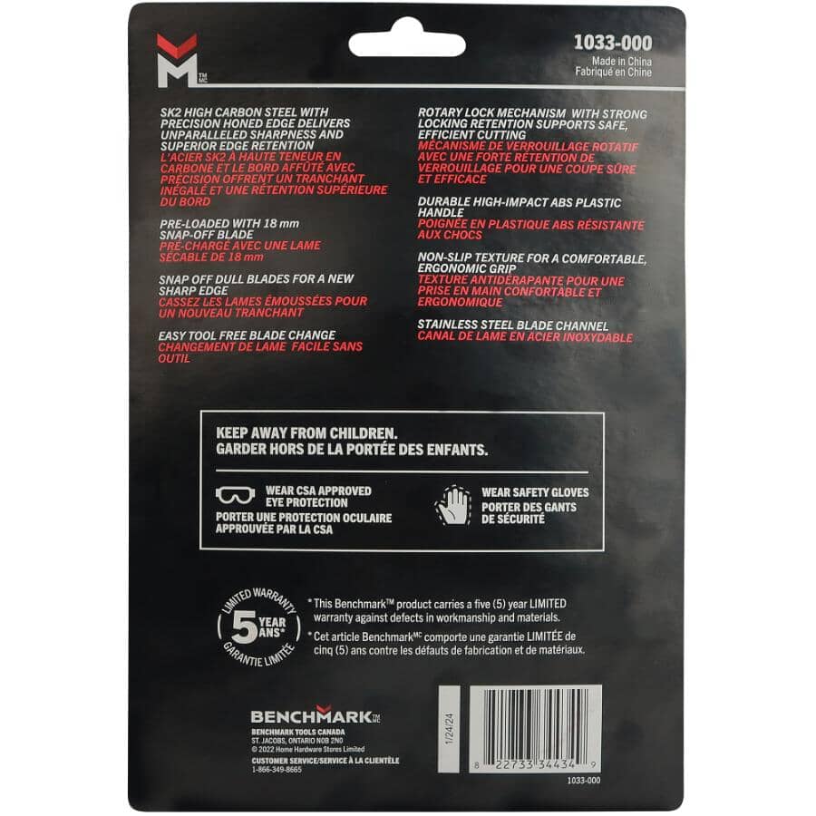 BENCHMARK Snap Off Utility Knife Set | Home Hardware