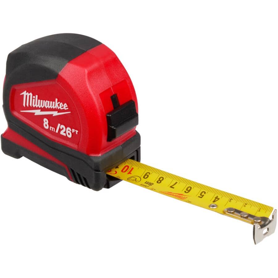 MILWAUKEE 26' / 8 m Compact Tape Measure | Home Hardware
