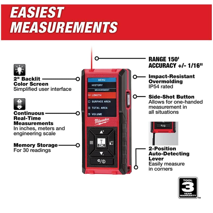 MILWAUKEE Laser Distance Measure - 150' | Home Hardware