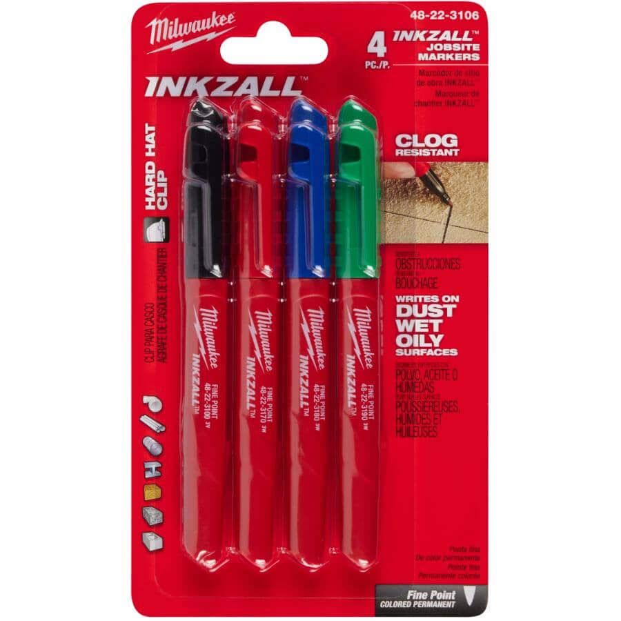 MILWAUKEE Inkzall Fine Point Coloured Markers | Home Hardware