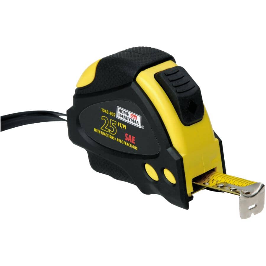 Home Handyman 1" x 25' Rubber Tape Measure | Home Hardware