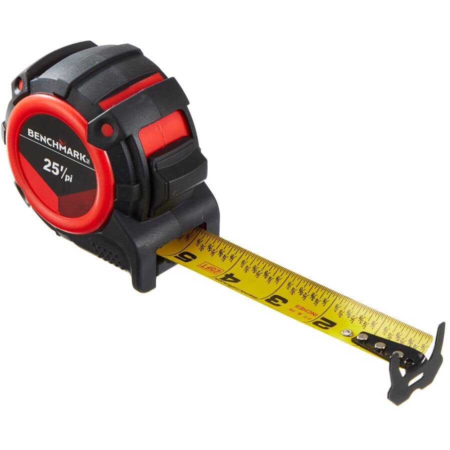 BENCHMARK 1-1/4" x 25' Double Sided Wide Blade Tape Measure | Home Hardware
