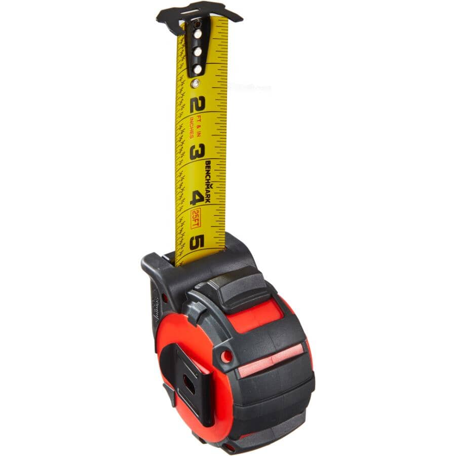 BENCHMARK 1-1/4" x 25' Double Sided Wide Blade Tape Measure | Home Hardware