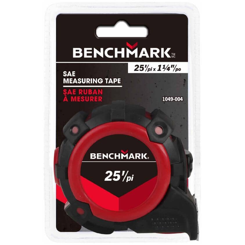 BENCHMARK 1-1/4" x 25' Double Sided Wide Blade Tape Measure | Home Hardware