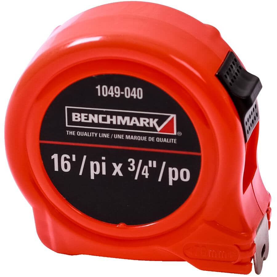 Benchmark 3/4"x16' High Visibility Orange Tape Measure | Home Hardware