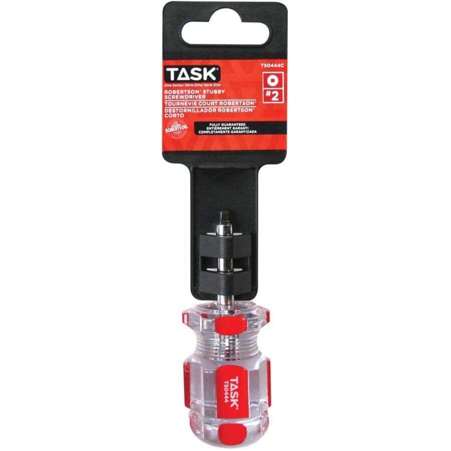 TASK #2 Robertson 1-1/2" Stubby Elite Acetate Hard Grip Screwdriver ...