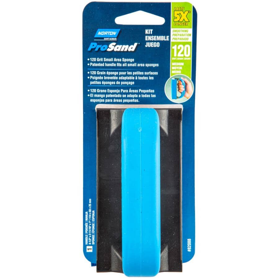 NORTON 5X ProSand 120 Grit Small Sanding Sponge with Handle | Home Hardware