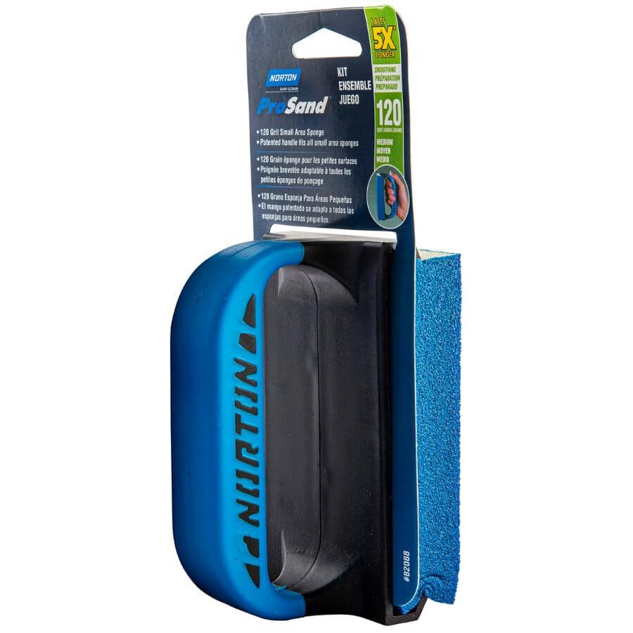 NORTON 5X ProSand 120 Grit Small Sanding Sponge with Handle | Home Hardware