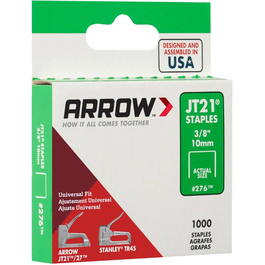 ARROW 1000 Pack 3/8" Staples, for JT21 Stapler | Home Hardware