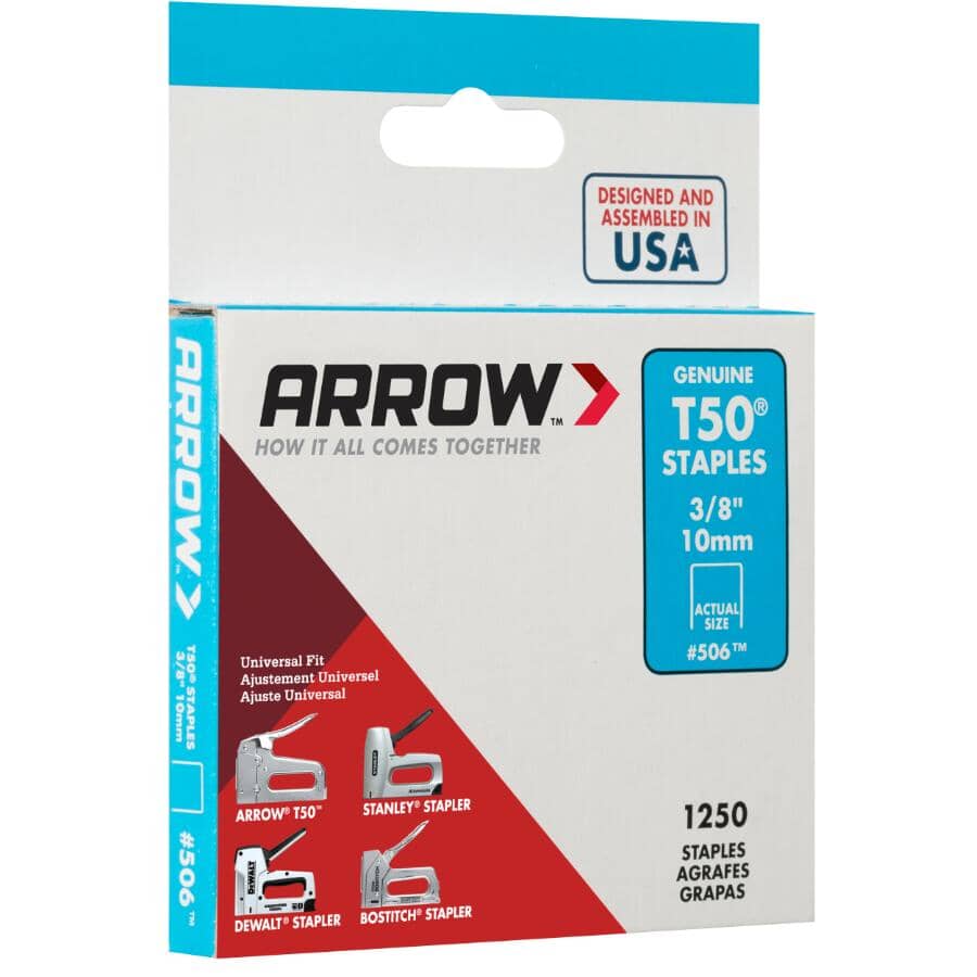 ARROW 1250 Pack 3/8" Staples, for T50 Stapler | Home Hardware