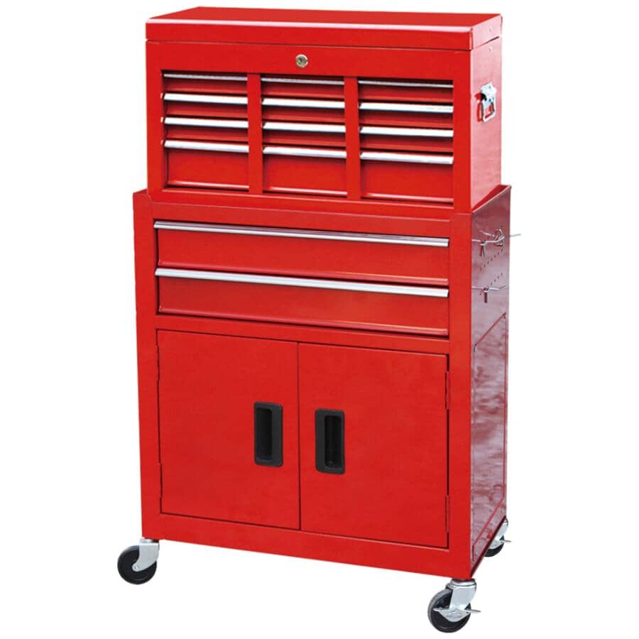 BENCHMARK 24.25" 6 Drawer Rolling Tool Storage Chest & Cabinet Combo ...