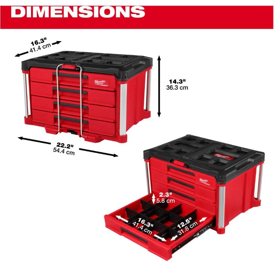 MILWAUKEE Packout 4 Drawer Tool Box | Home Hardware