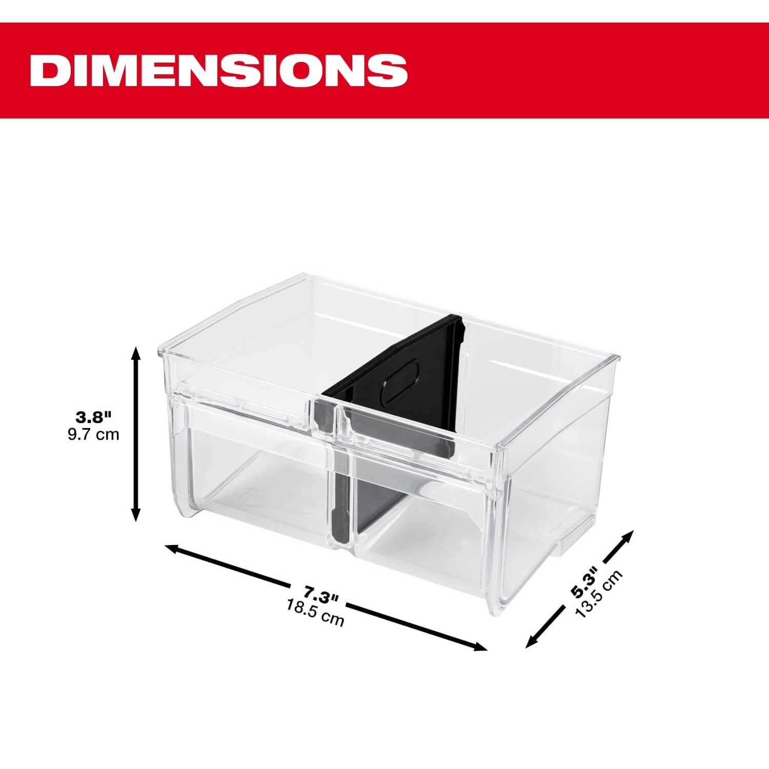 MILWAUKEE Large Clear Plastic Storage Bin for PACKOUT Tilt Bin ...