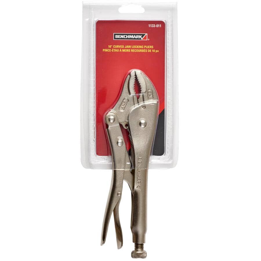 BENCHMARK 10" Locking Curved Jaw Pliers, with Wire Cutter | Home Hardware