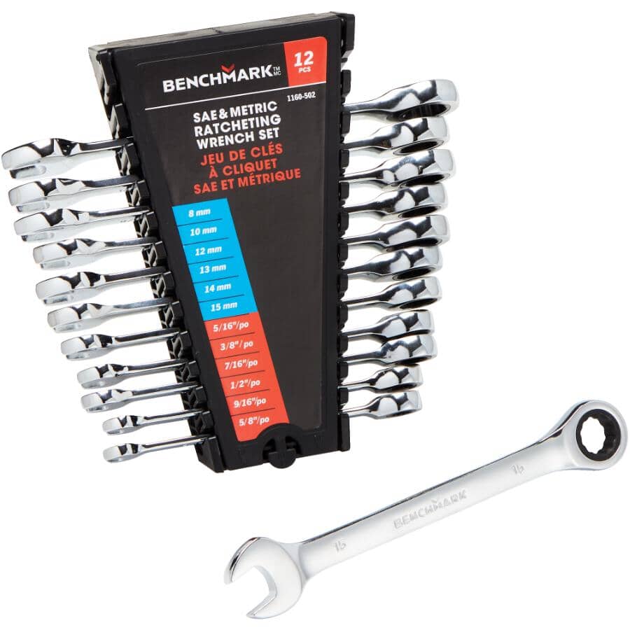 BENCHMARK Metric & SAE Ratchet Wrench Set | Home Hardware
