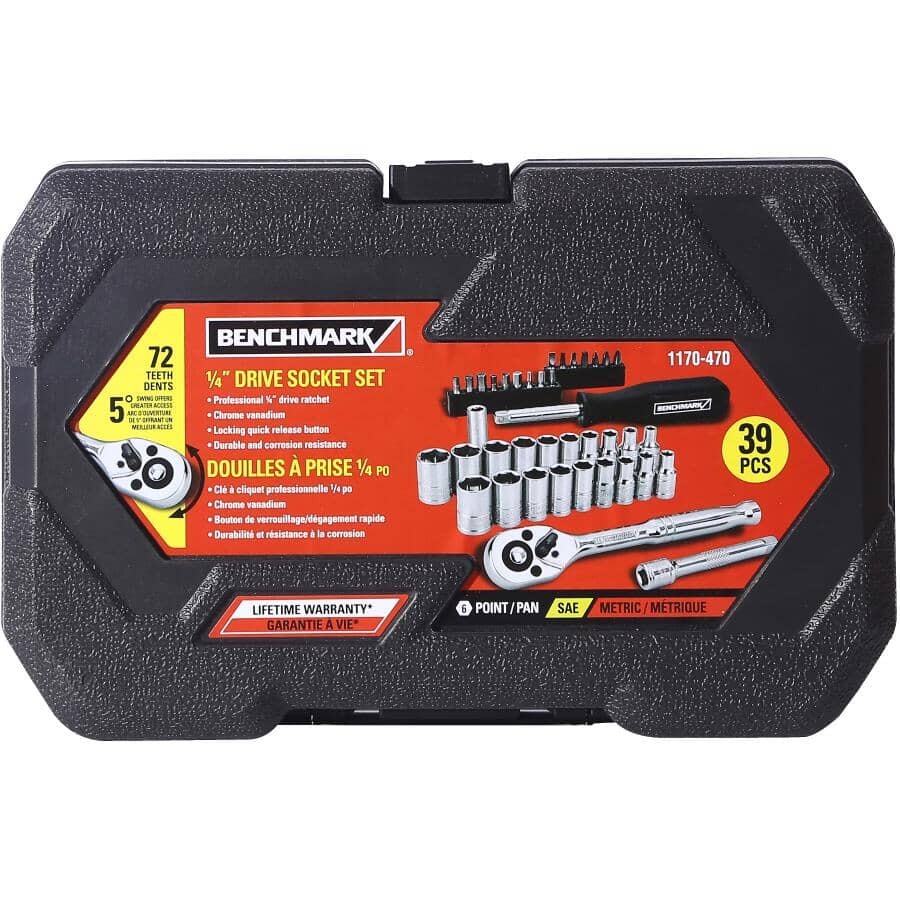 BENCHMARK 1/4" Drive SAE / Metric Socket Wrench | Home Hardware