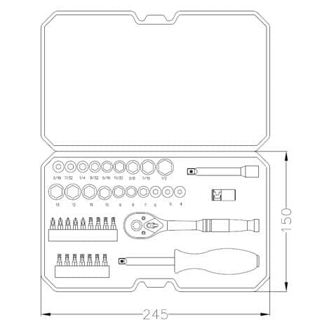 BENCHMARK 1/4" Drive SAE / Metric Socket Wrench | Home Hardware