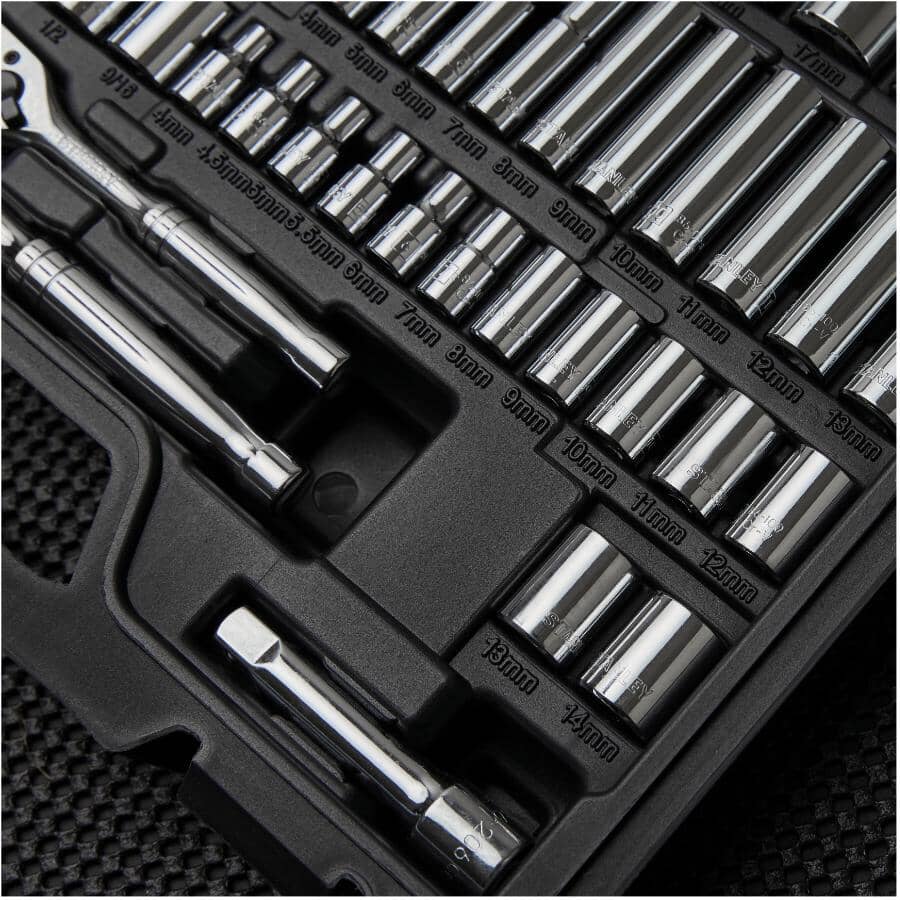 STANLEY 123 Piece Metric/SAE Socket Set, for 1/4" and 3/8" Drive | Home ...