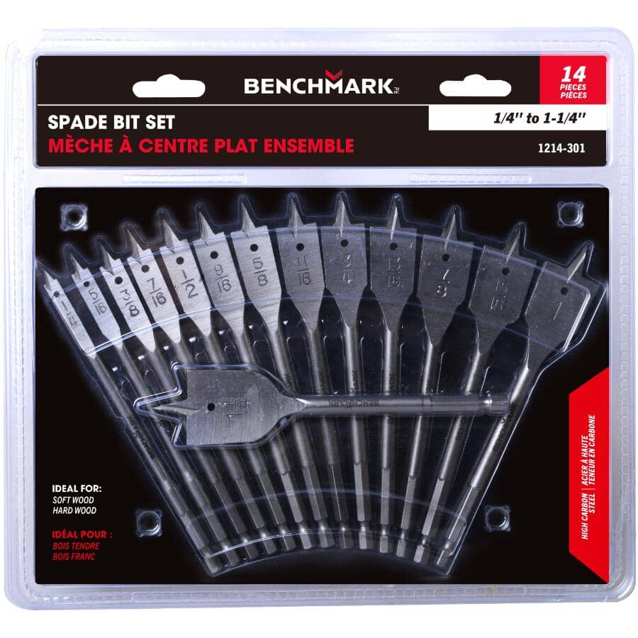 BENCHMARK 6" Spade Bit Set - 14 Piece | Home Hardware
