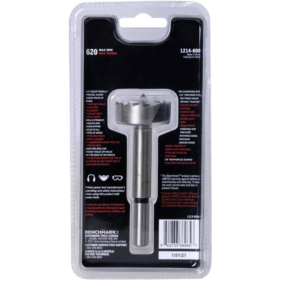 BENCHMARK 35 mm High Carbon Steel Forstner Bit | Home Hardware