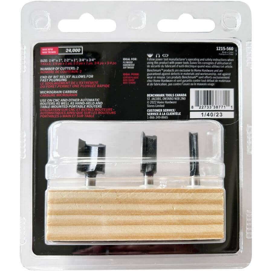 BENCHMARK 1/4" Straight Carbide Router Bit Set | Home Hardware