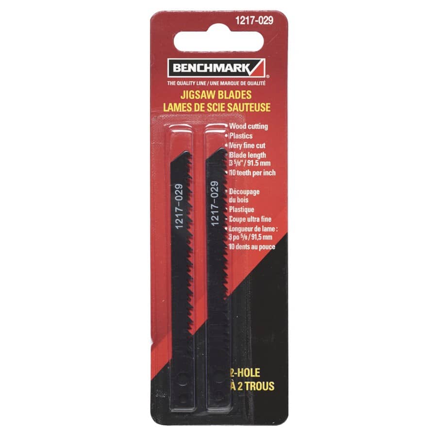 Benchmark 2 Pack 3-5/8" 10 Tooth 2-Hole Jigsaw Blades, for Wood and ...