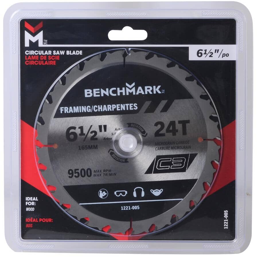 BENCHMARK 6-1/2" 24 Tooth Carbide Circular Saw Blade | Home Hardware