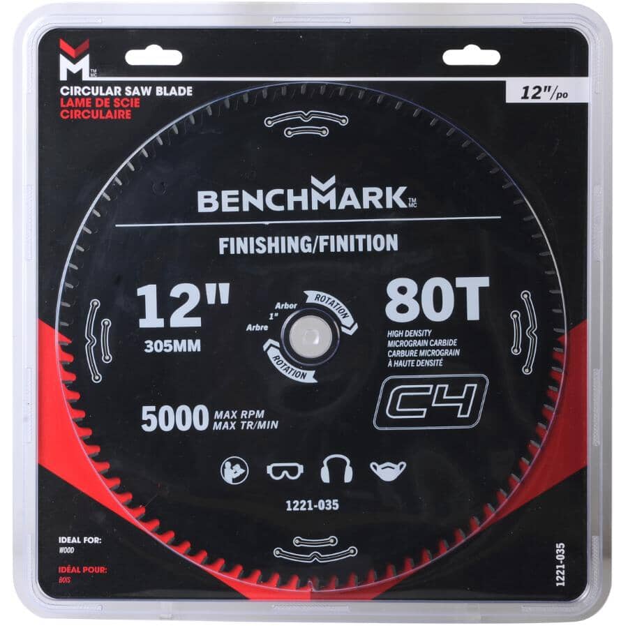 BENCHMARK 12" 80 Tooth Premium Carbide Circular Saw Blade | Home Hardware