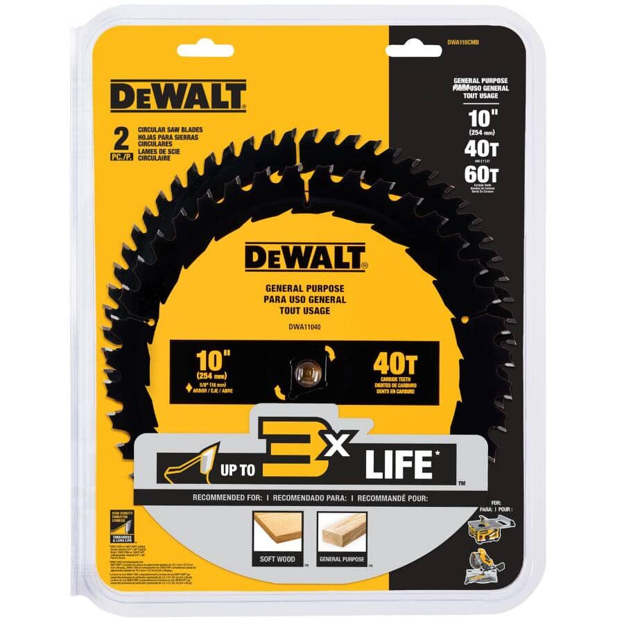 DEWALT 10" Circular Saw Blade Set | Home Hardware