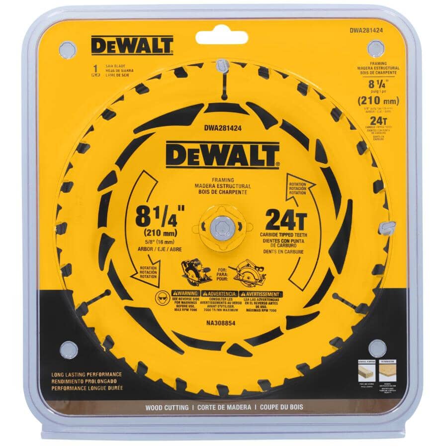DEWALT 8-1/4" 24 Tooth Carbide Circular Saw Blade | Home Hardware