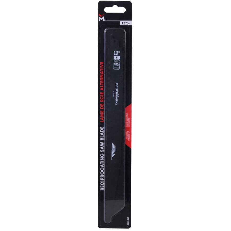 BENCHMARK 12" 6 Tooth Carbide Wood / Demolition Reciprocating Saw Blade ...