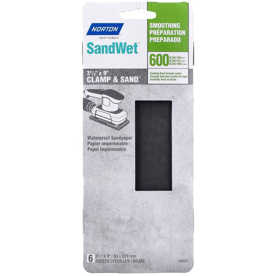 NORTON SandWet 600 Grit Aluminum Oxide Sandpaper | Home Hardware