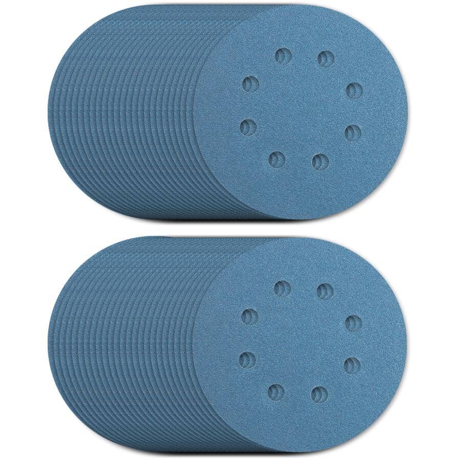 BENCHMARK 5" 50 Grit Zirconium Ceramic Hook & Loop Sanding Discs, with ...