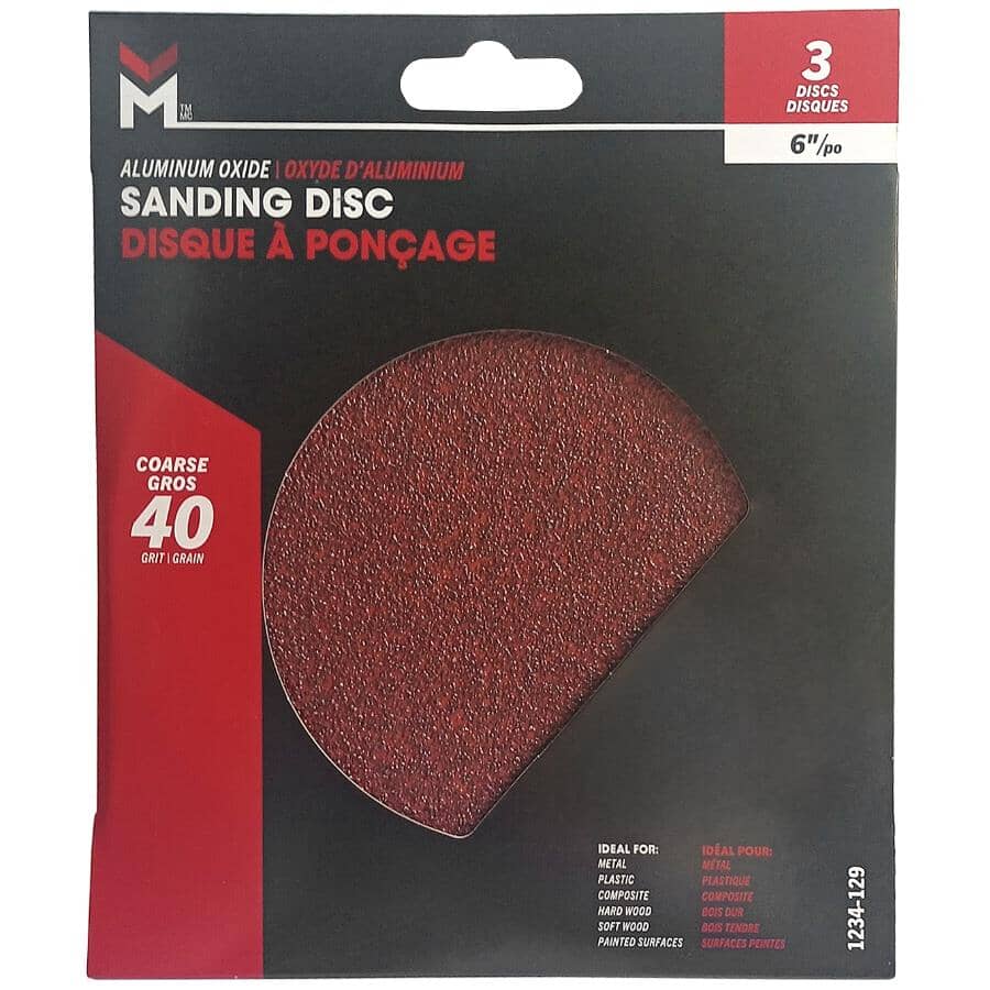 BENCHMARK 6" 40 Grit Pressure Sensitive Adhesive Aluminum Oxide Sanding ...