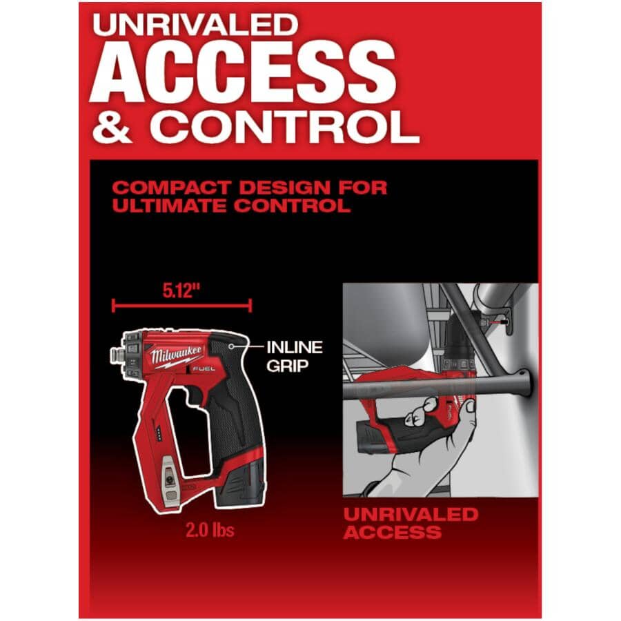 MILWAUKEE M12 Fuel 12V 3/8" Cordless Installation Driver Drill Kit ...