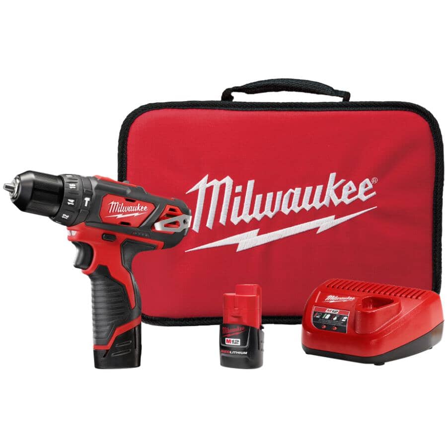 MILWAUKEE M12 12V 3/8" Cordless Hammer Drill Kit | Home Hardware
