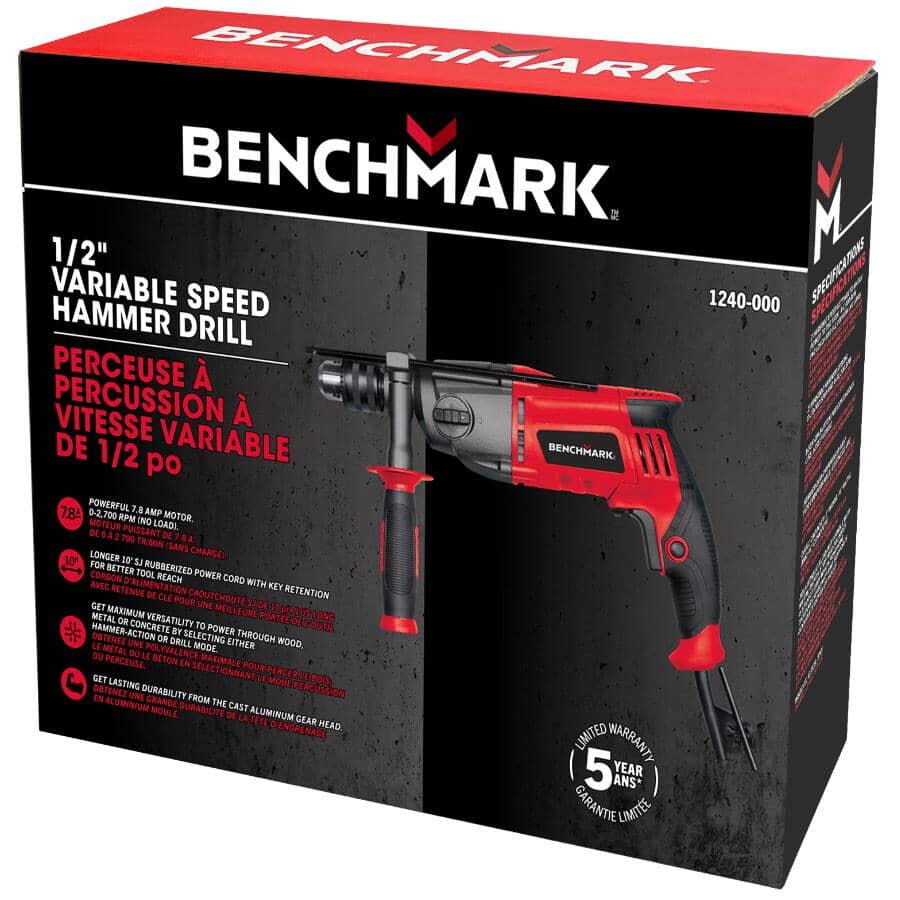 BENCHMARK 1/2" Corded Hammer Drill | Home Hardware