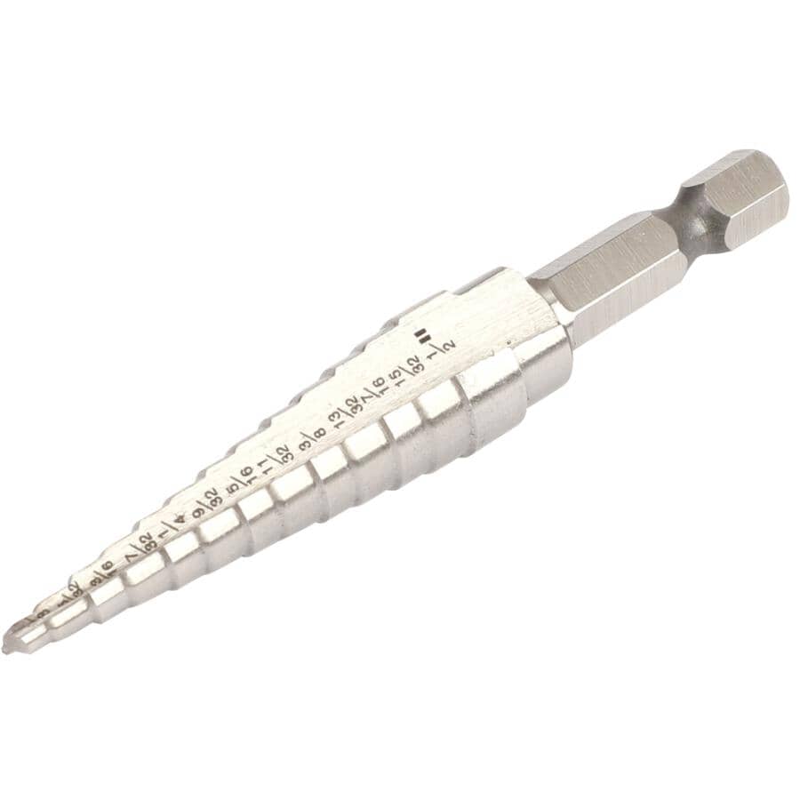 BENCHMARK 1/4" 13 Hole High Speed M2 Steel Step Drill Bit | Home Hardware