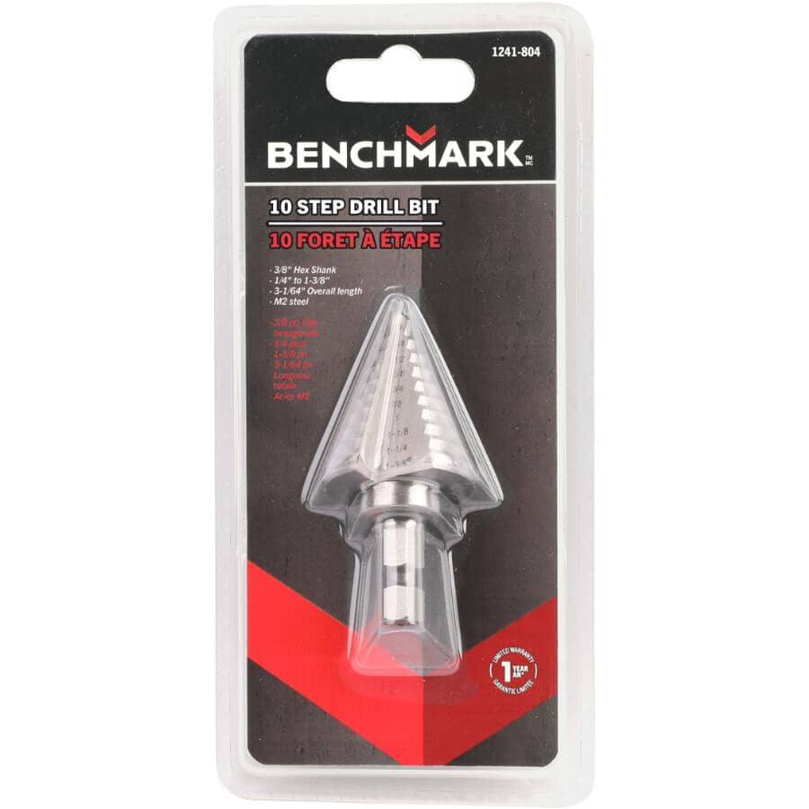 BENCHMARK 3/8" 10 Hole High Speed M2 Steel Step Drill Bit | Home Hardware