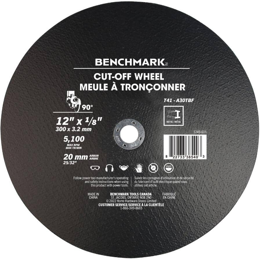 BENCHMARK 12" x 1/8" x 20 mm Metal Cut-Off Wheel | Home Hardware
