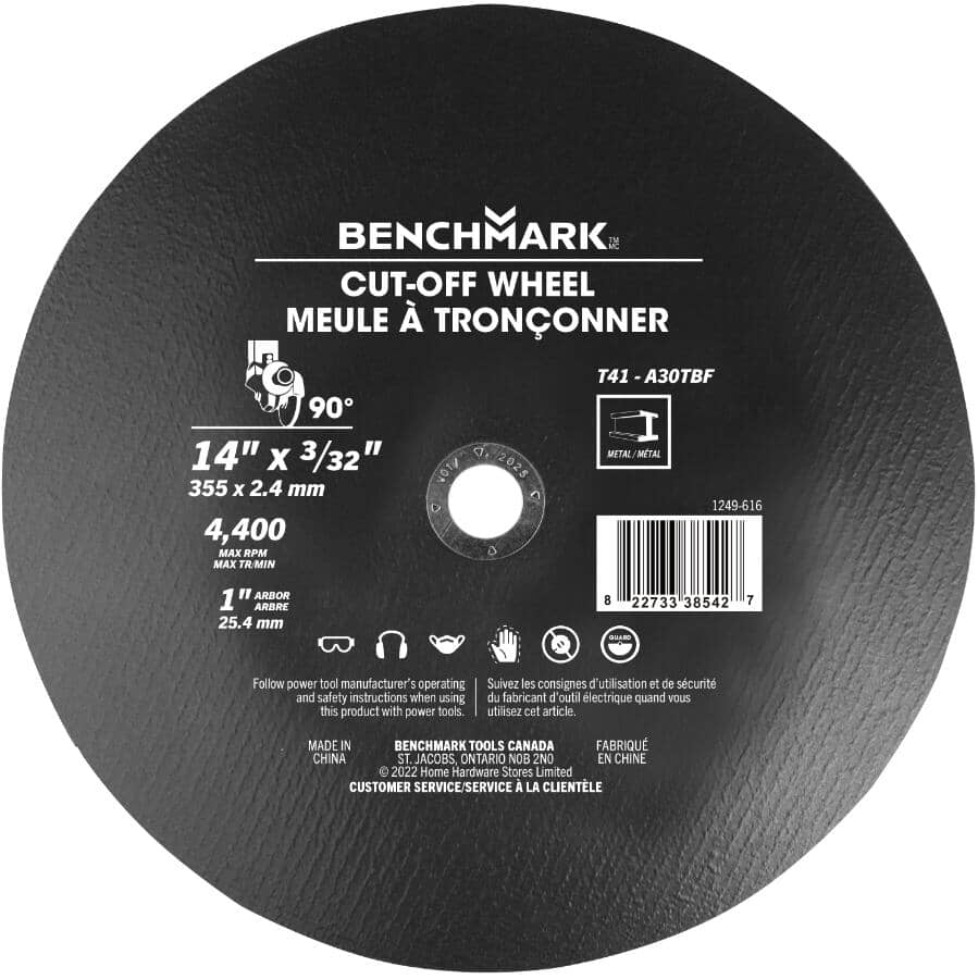 BENCHMARK 14" x 3/32" x 1" Metal Cut-Off Wheel | Home Hardware