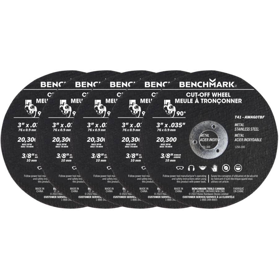 BENCHMARK 3" x 0.035" x 3/8" Metal Cut-Off Wheels | Home Hardware
