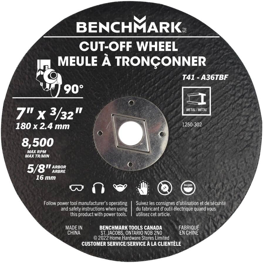 BENCHMARK 7" x 3/32" x 5/8" Metal Cut-Off Wheels | Home Hardware