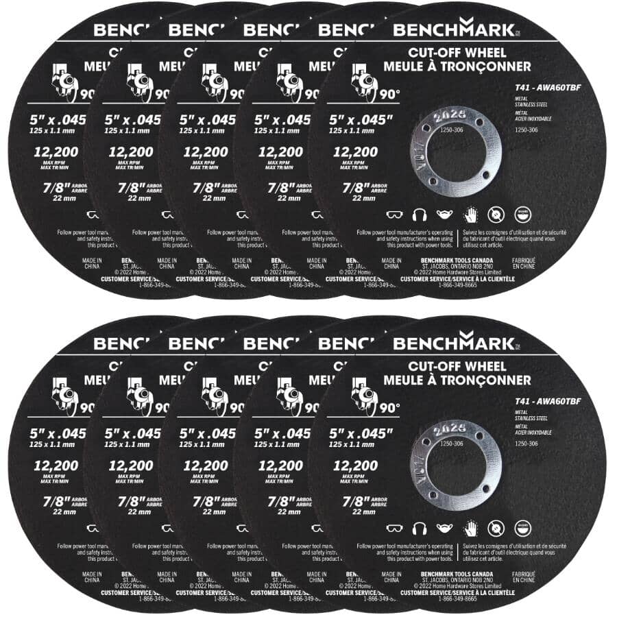 BENCHMARK 5" x 0.045" x 7/8" Metal Cut-Off Wheels | Home Hardware