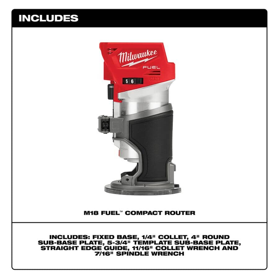 MILWAUKEE M18 Fuel 18V Cordless Compact Router | Home Hardware