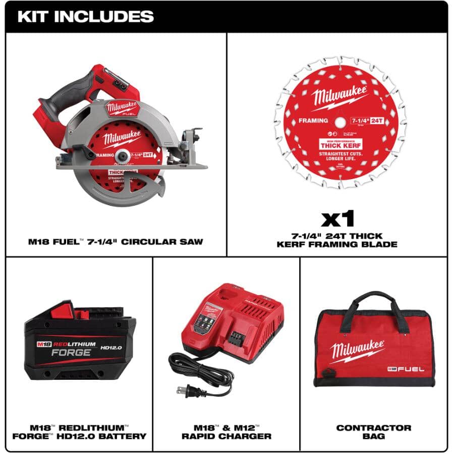 MILWAUKEE M18 Fuel 18V 7-1/4" Circular Saw with Battery & Charger ...