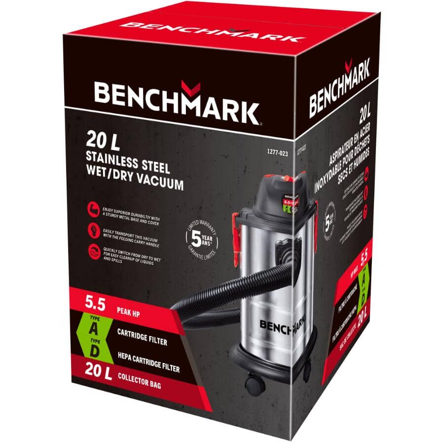 BENCHMARK 20 L Wet Dry Vacuum | Home Hardware