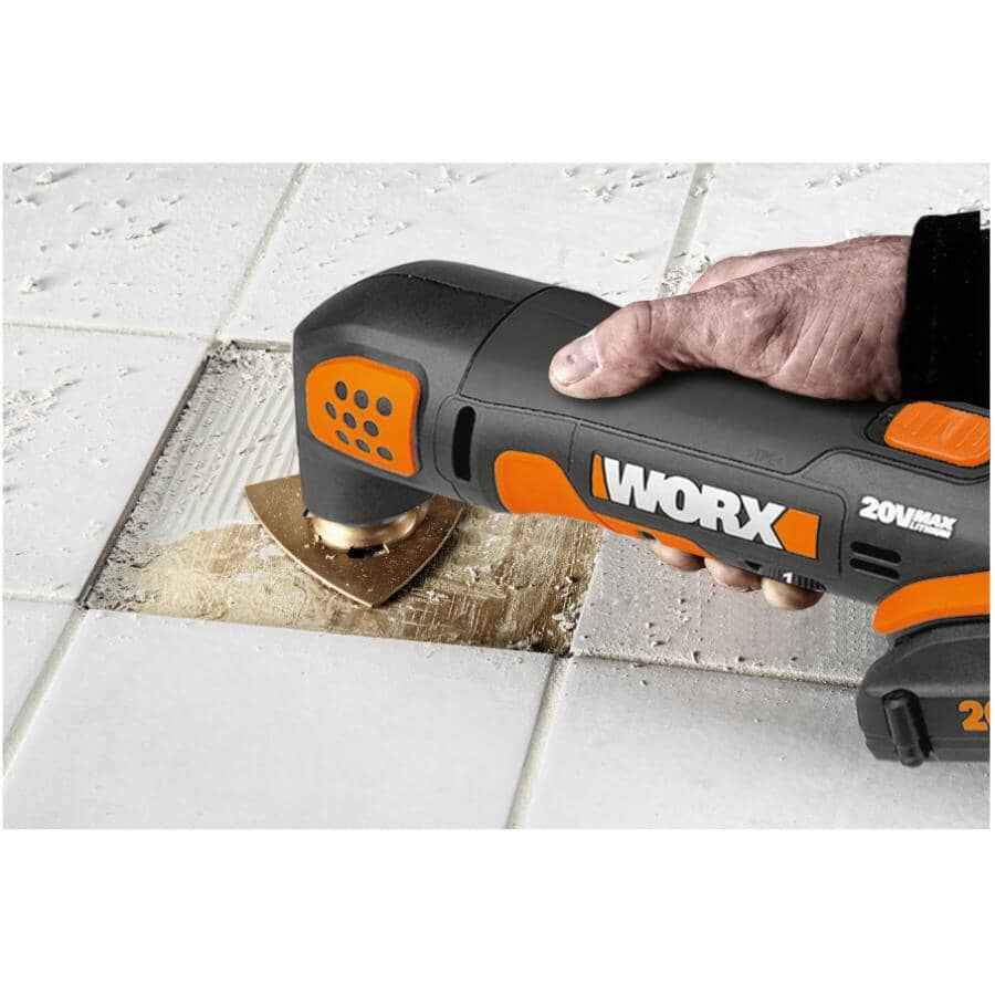 Worx 20 Volt Cordless Variable Speed Oscillating Tool Kit | Home Hardware