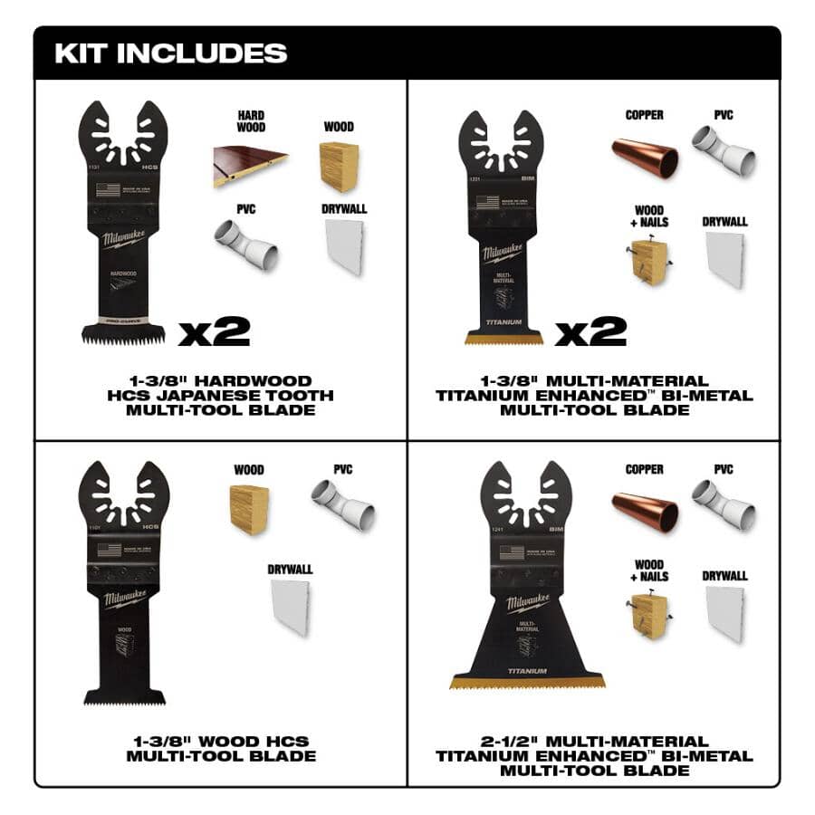 MILWAUKEE Open-Lok Universal Plunge Assorted Blade Kit | Home Hardware