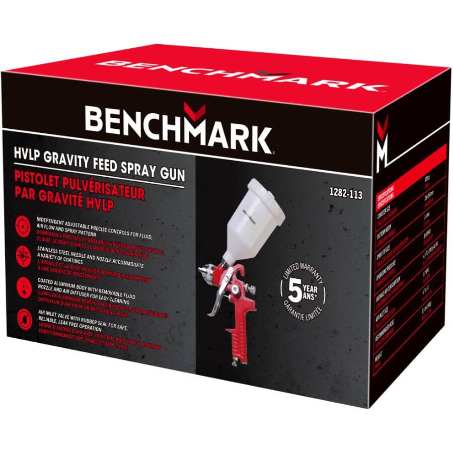 BENCHMARK HVLP Gravity Feed Paint Spray Gun | Home Hardware